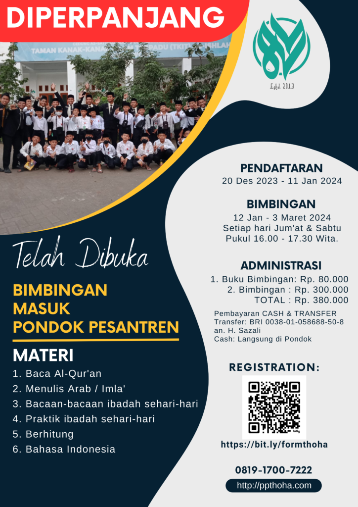 DIPERPANJANG! Pendaftaran Bimbingan Masuk Pondok Pesantren 2024 ...